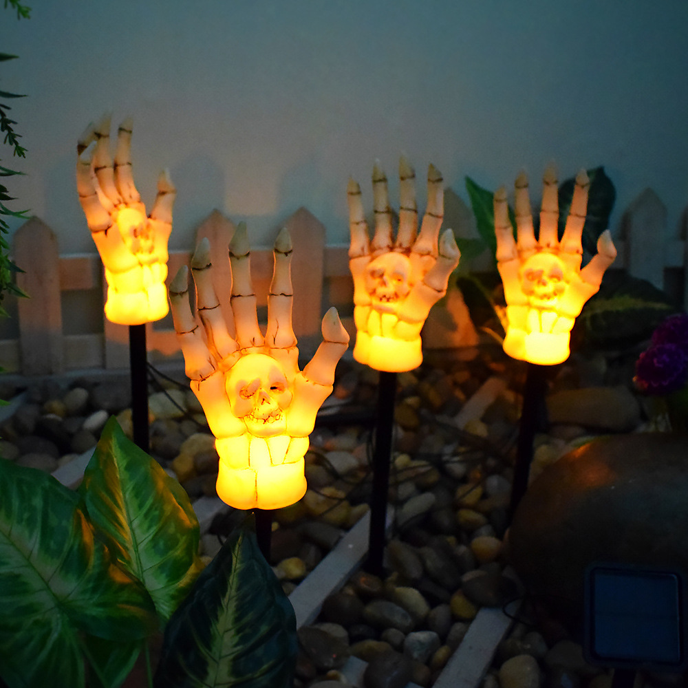 Spooky Nights Await: Win Win Halloween Skeleton Hand Solar Lights-HWZM ...