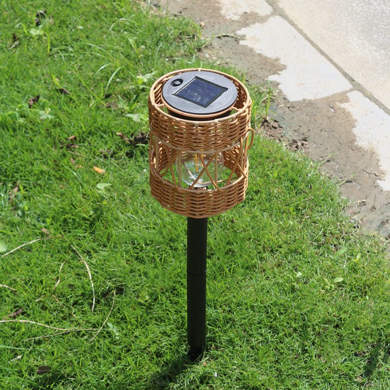 Solar Rattan Ground Stake Light Garden Lawn Lamp Outdoor Solar ...
